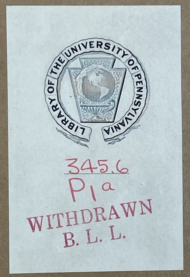 When to Keep and When to Let Go: Re-purchasing an 18th century Law Book ...