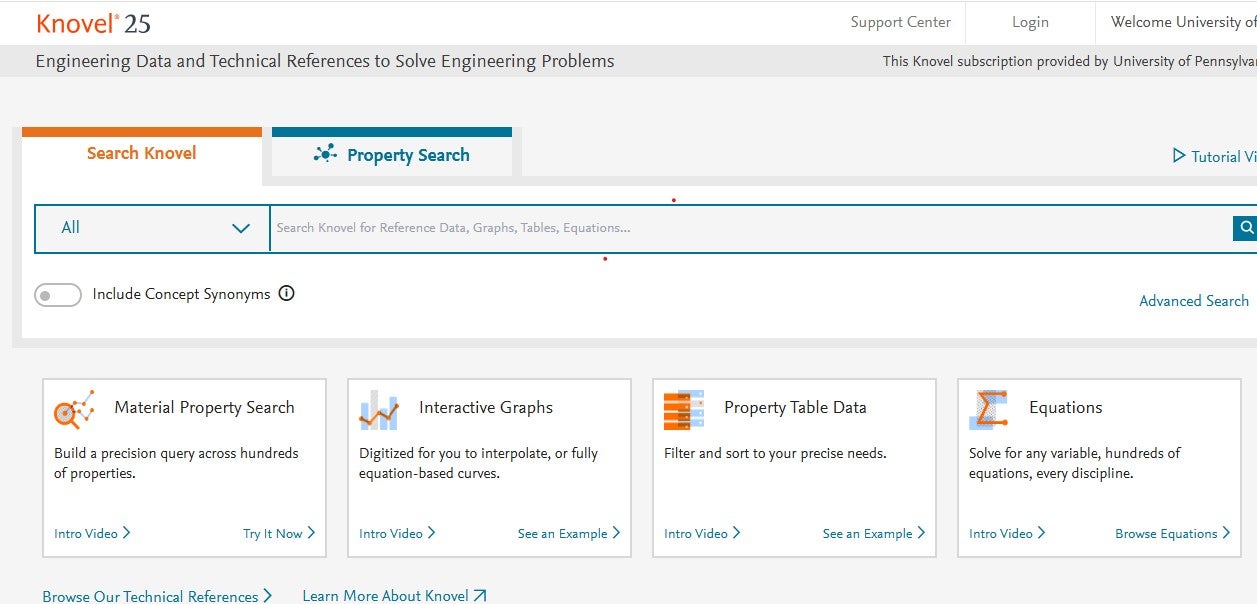 Knovel Interactive Engineering Ebooks | Penn Libraries